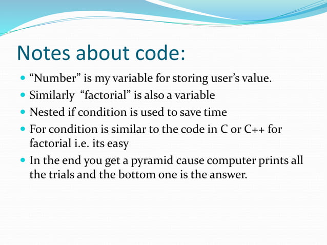 Factorial of a number in python | PPT