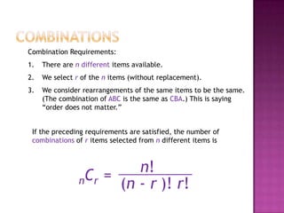 Factorials permutations and_combinations_using_excel | PPT