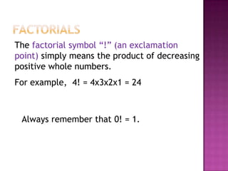 Factorials permutations and_combinations_using_excel | PPT