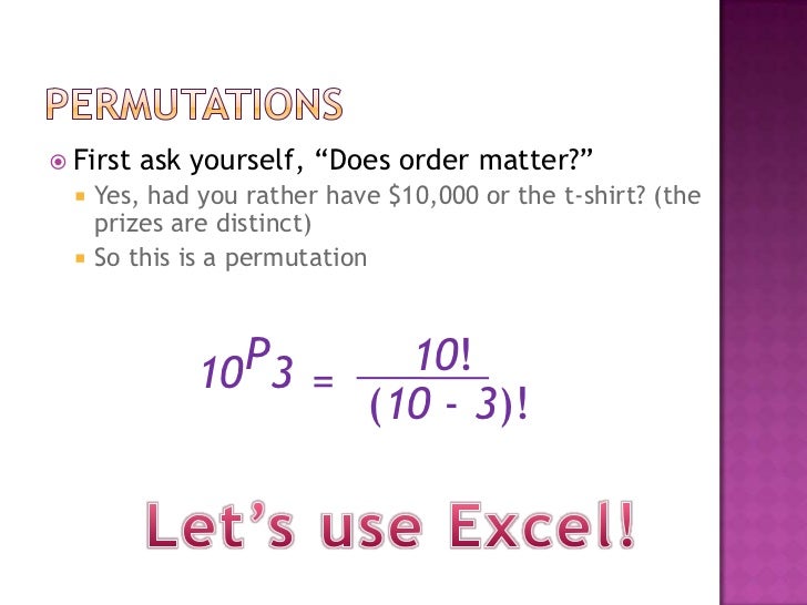 Factorials Permutations Andcombinationsusingexcel 7759