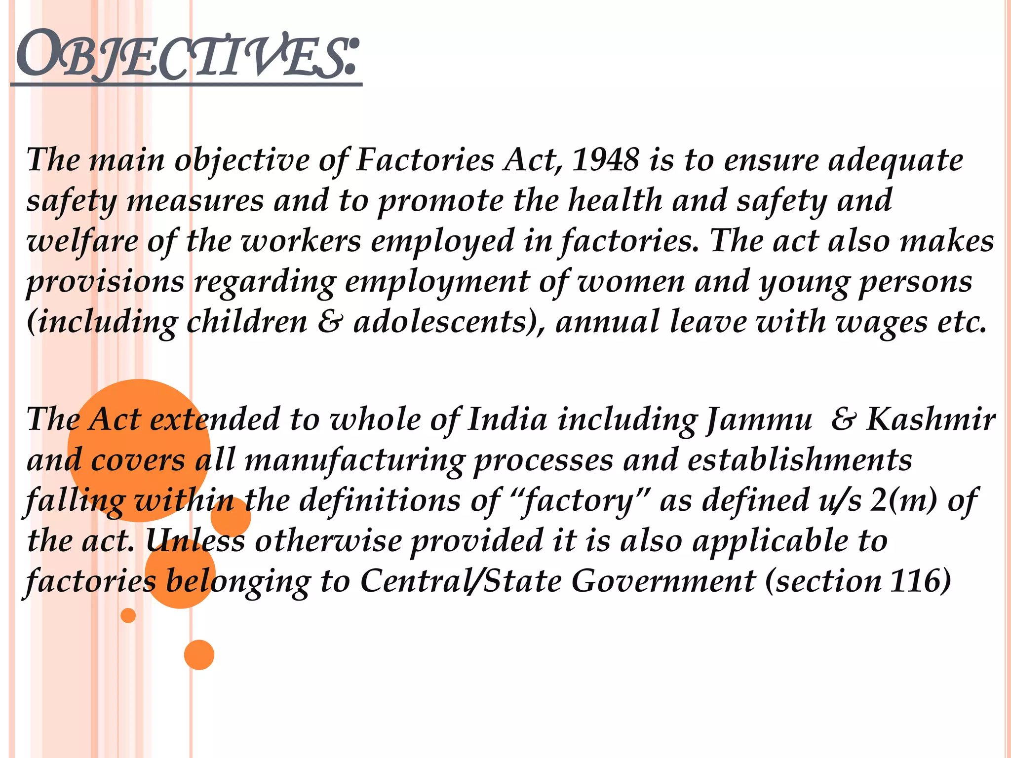 Factories act, 1948 | PPTX
