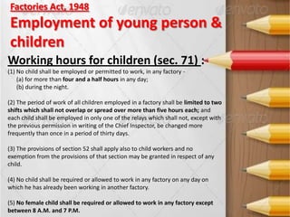 Factories act, 1948 with related attachments | PPTX