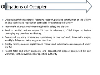 Factories act 1948 | PPTX