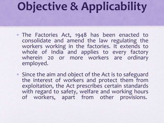 Factories act, 1948 | PPTX