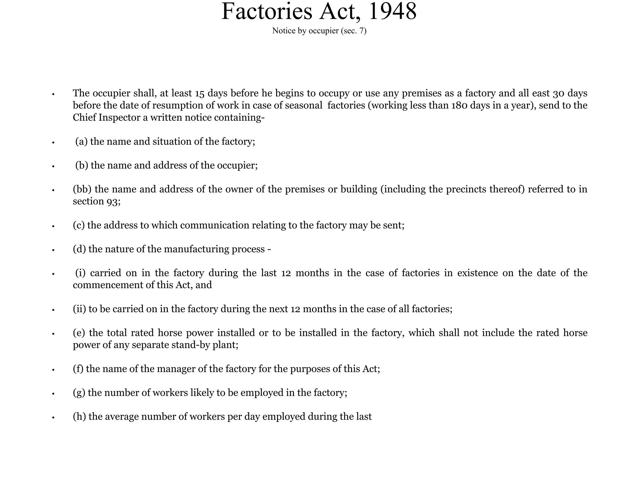The Factories Act, 1948 is a landmark piece of labor legislation in ...