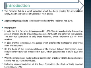 Factories Act 1948.ppt for the students college | PPT