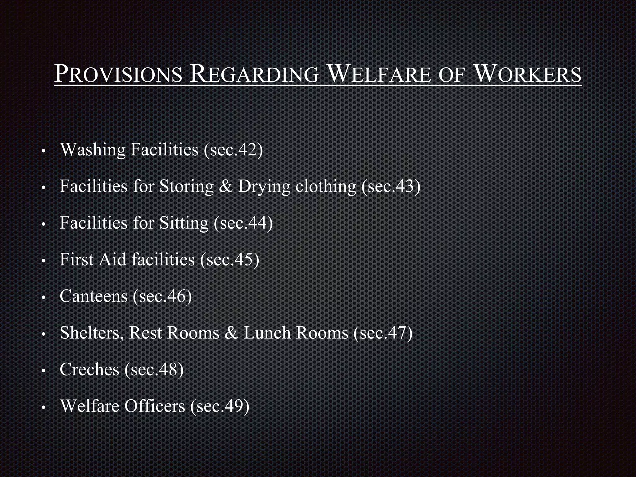Factories act 1948 health, safety and welfare of workers | PPTX