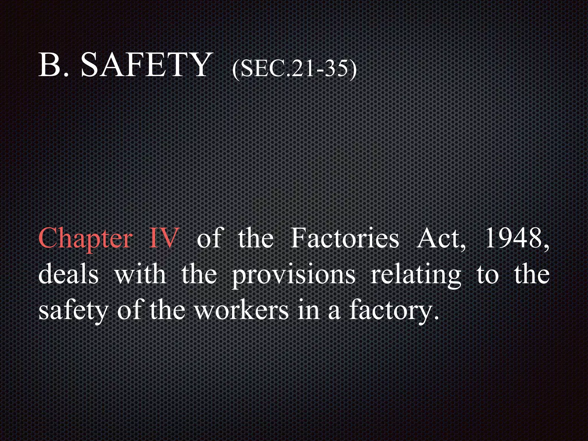 Factories act 1948 health, safety and welfare of workers | PPTX