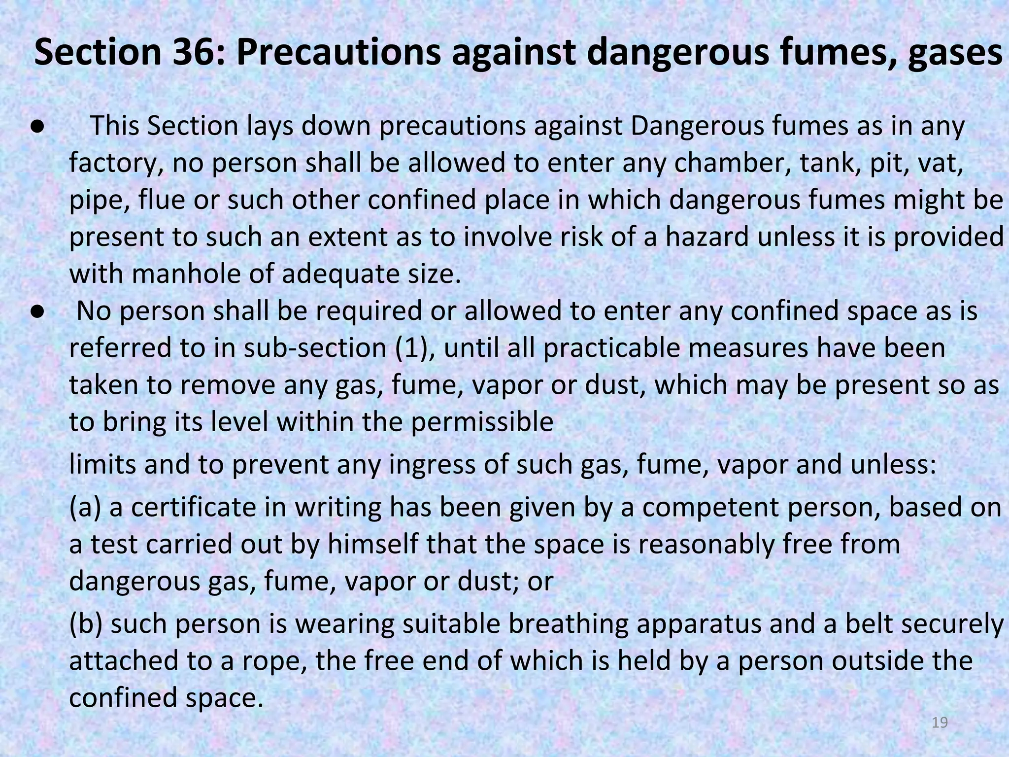 Factories Act,1948 (Part 3) Safety Measures | PPTX