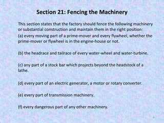 Factories Act,1948 (Part 3) Safety Measures | PPTX