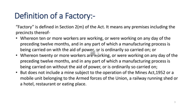 Factories act and Rules .pptx | Manufacturing Industry | Industries