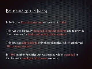 factories act Unit IV in industrial engineering | PPTX