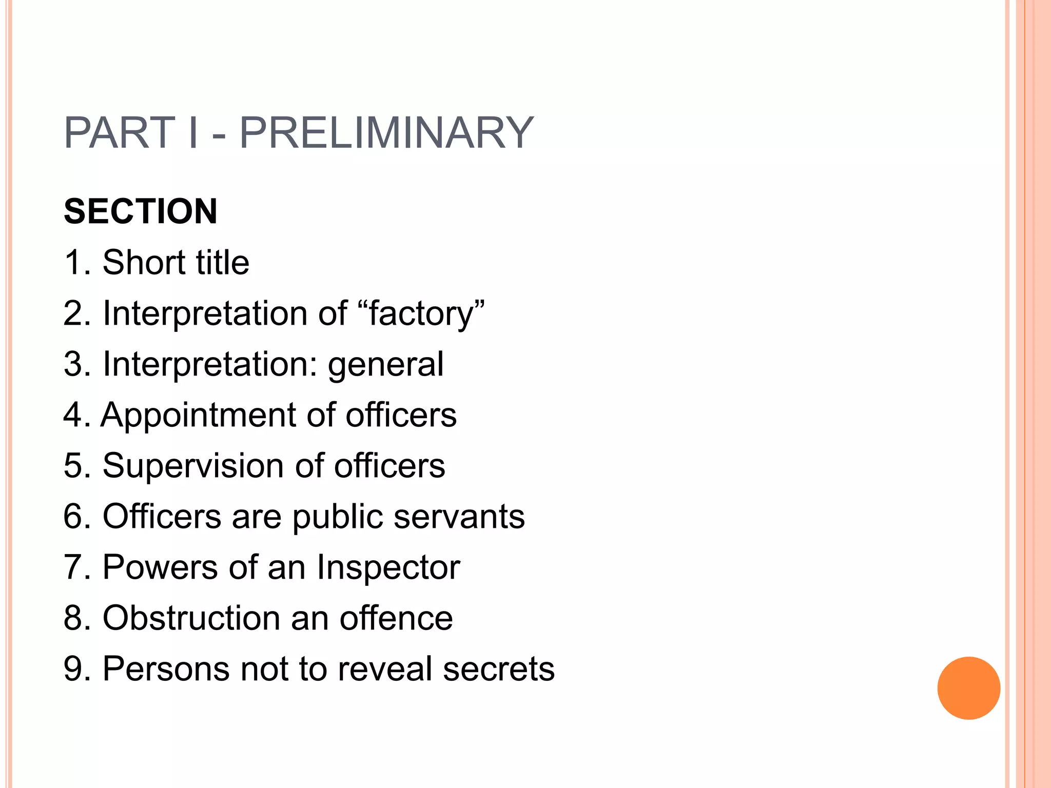 Factories and machinery act 1967 (fma 1967 | PPTX