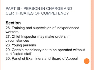 Factories and machinery act 1967 (fma 1967 | PPTX
