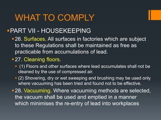 FACTORIES AND MACHINERY (LEAD) REGULATIONS 1984.pptx