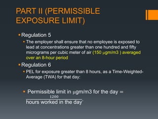 Lead Permissible Exposure Limit