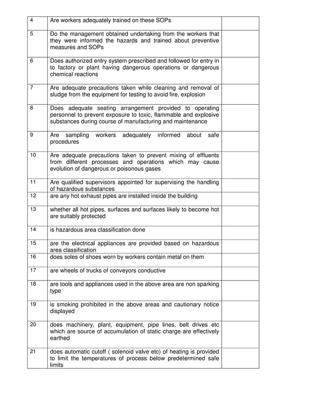 Factories checklist | PDF