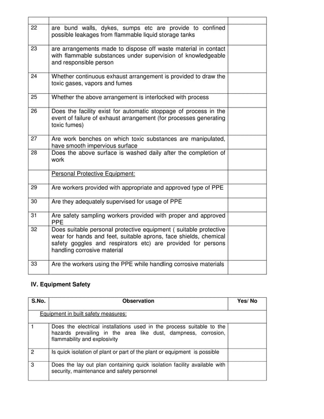 Factories checklist | PDF