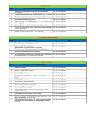 Factories joint checklist | PDF | Indoor Environmental Quality | Home ...