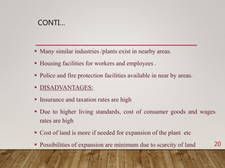 Factor influence the selection of plant location | PPTX