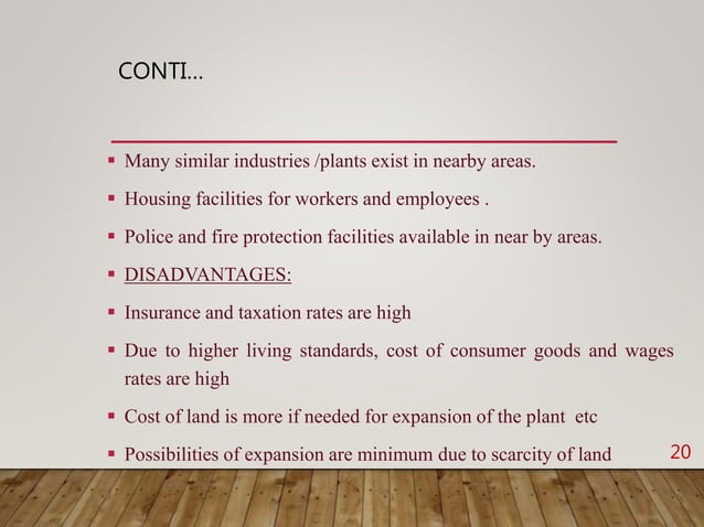 Factor influence the selection of plant location | PPTX | Industrial ...
