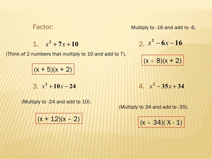 Factoring