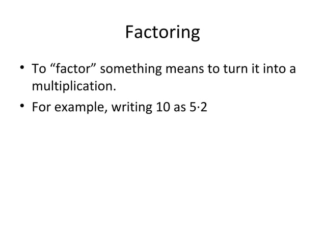 Factoring | PPT