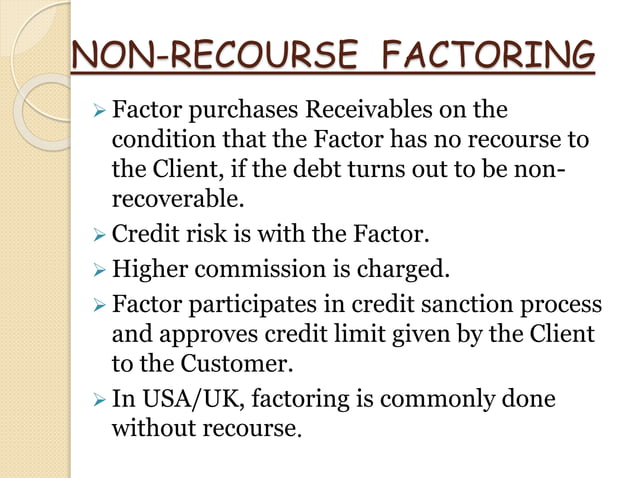 Factoring | PPTX | Debt Factoring & Invoice Discounting | Business ...