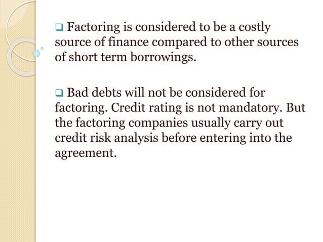 Factoring | PPTX | Debt Factoring & Invoice Discounting | Business ...