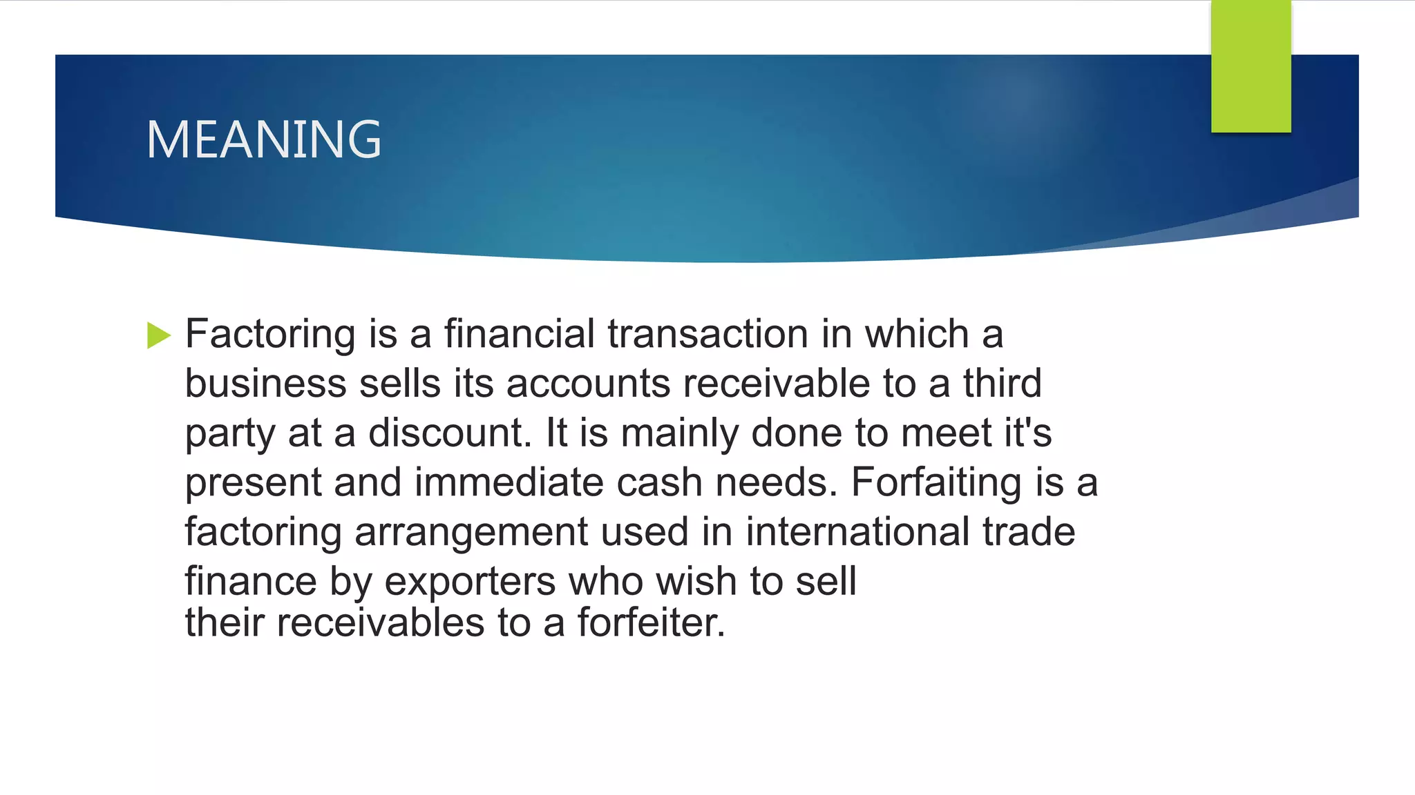 Factoring (Finance) | PPTX
