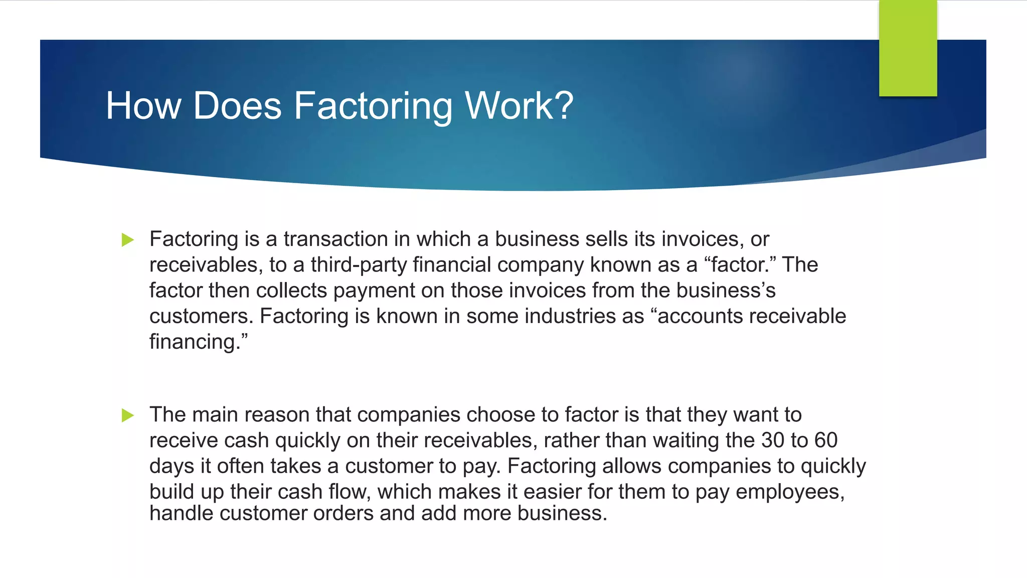 Factoring (Finance) | PPTX