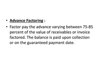 Factoring- FINANCE FOR UGC-NET COMMERCE & MANAGEMENT | PDF