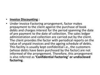 Factoring- FINANCE FOR UGC-NET COMMERCE & MANAGEMENT | PDF
