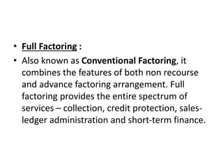 Factoring- FINANCE FOR UGC-NET COMMERCE & MANAGEMENT | PDF