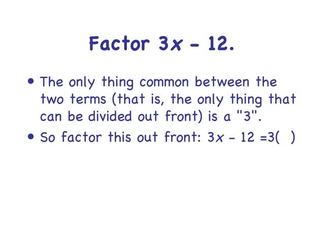 Factoring Distributive Property | PPT