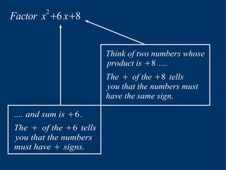 Factoring quadratic expressions by grouping - example 1 | ODP