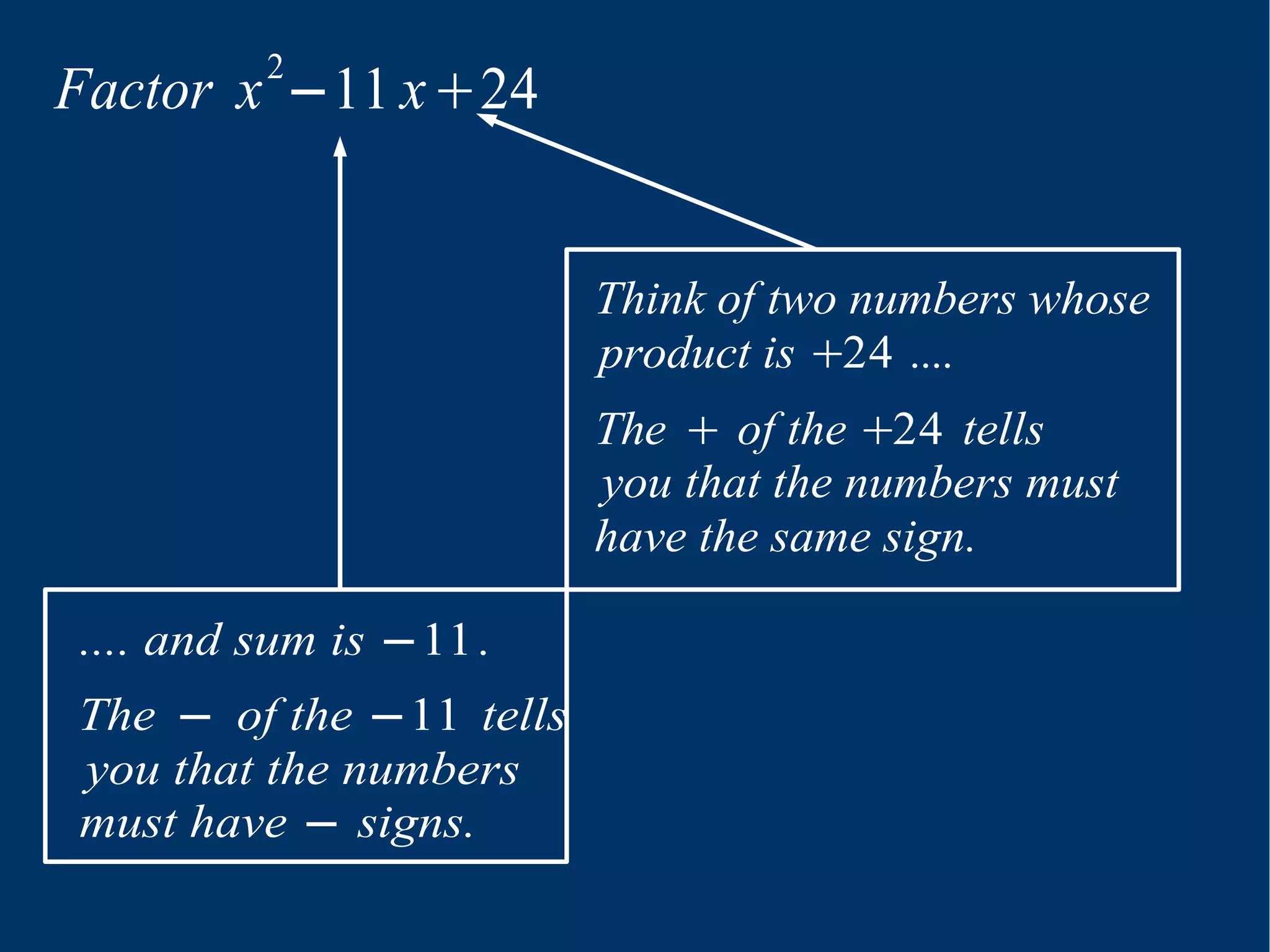Factoring quadratic expressions by grouping - example 2 | ODP