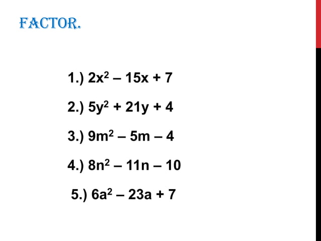 Factoring quadratic-trinomials-of-the-form-ax2- | PDF
