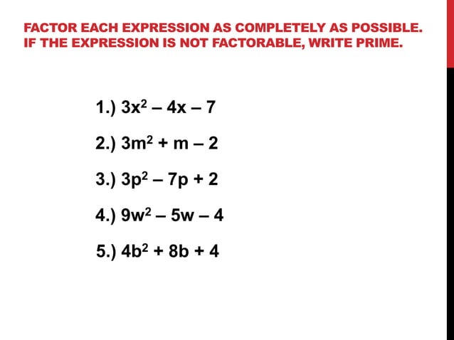 Factoring quadratic-trinomials-of-the-form-ax2- | PDF