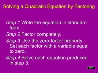 Factoring - Solving Polynomial Equations.ppt