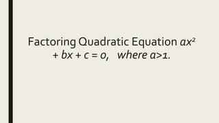 Factoring2 | PPT