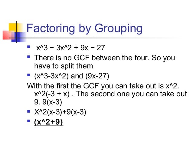 Factoring Activity 3.09