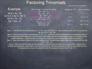Factoring | PPT