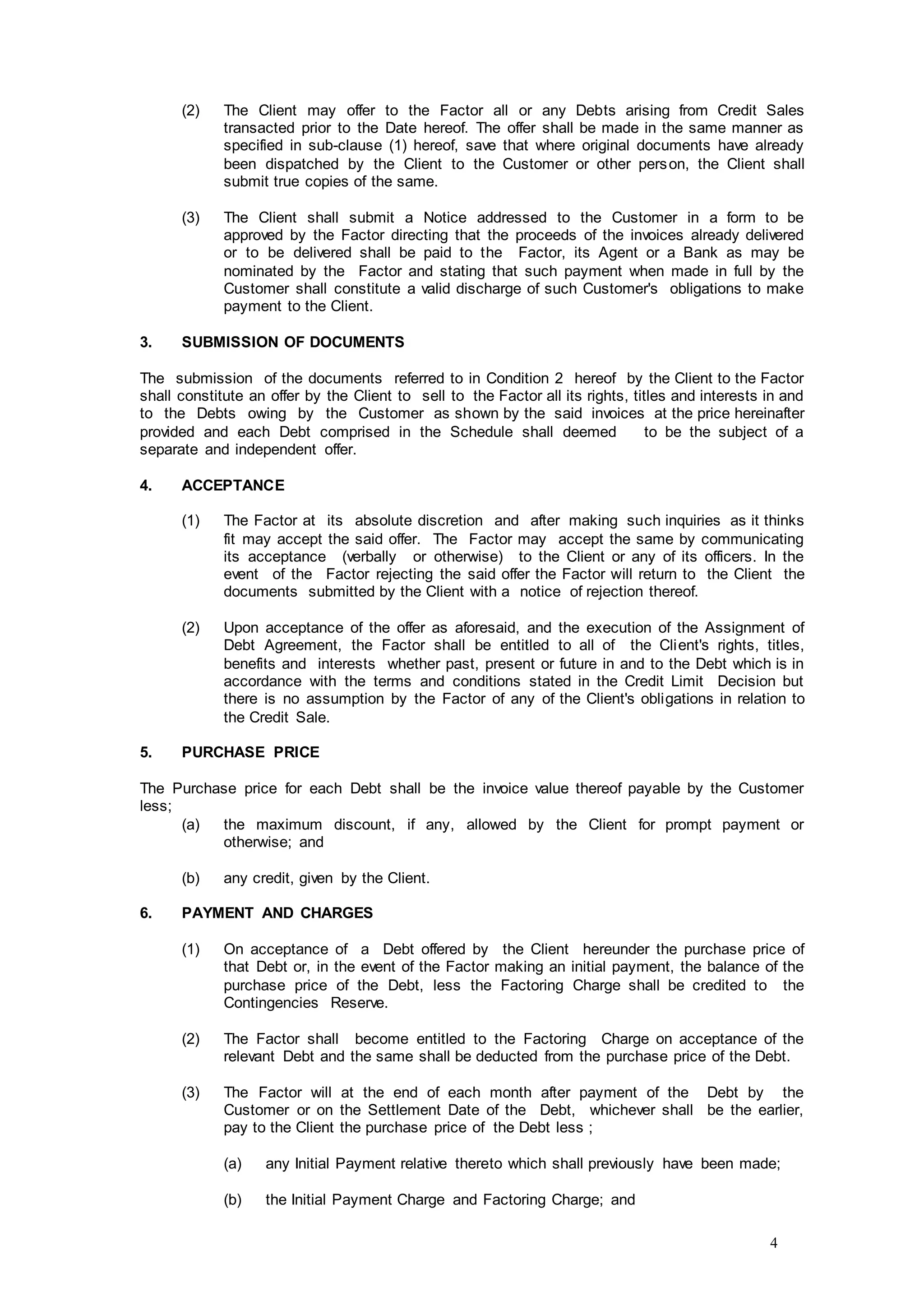Factoring Agreement Sample (Purchase this doc, Text: 08118887270 ...