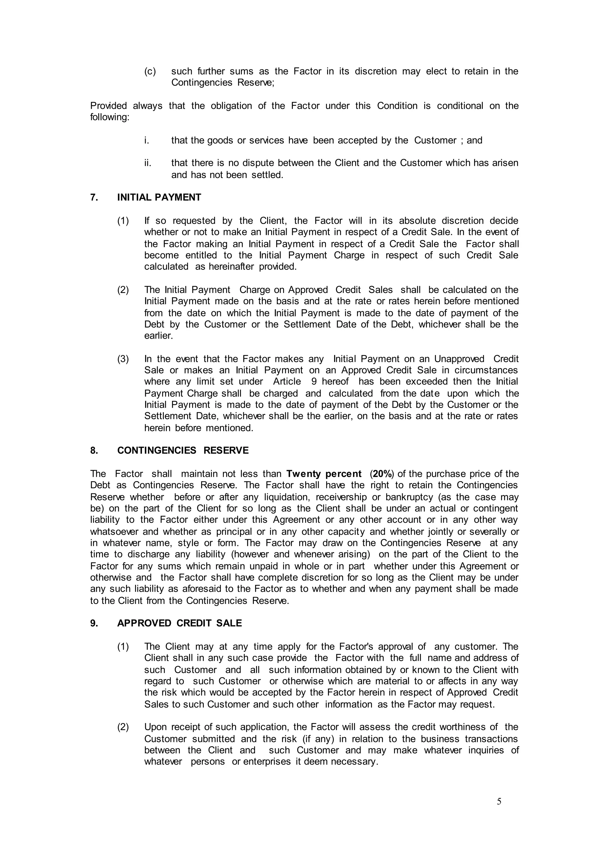 Factoring Agreement Sample (Purchase this doc, Text: 08118887270 ...