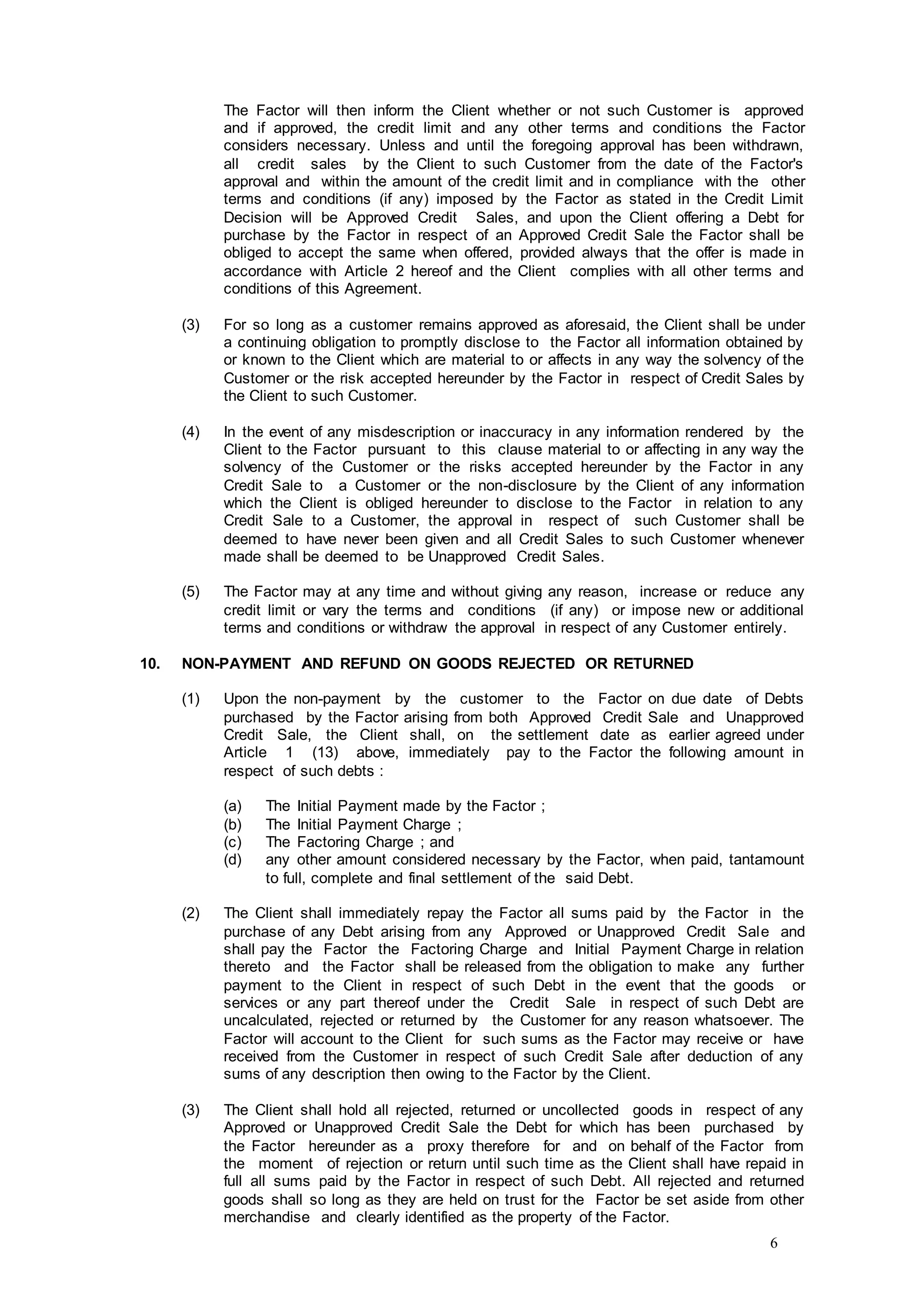 Factoring Agreement Sample (Purchase this doc, Text: 08118887270 ...