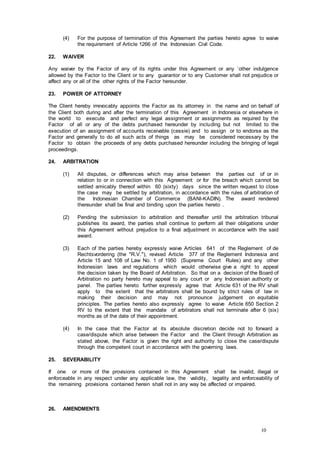 Factoring Agreement Sample (Purchase this doc, Text: 08118887270 (Whatsapp)) | DOC