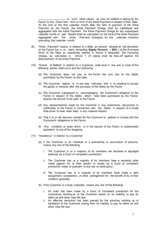 Factoring Agreement Sample (Purchase this doc, Text: 08118887270 ...