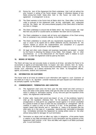 Factoring Agreement Sample (Purchase this doc, Text: 08118887270 ...