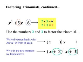 Factoring and Box Method | PPT